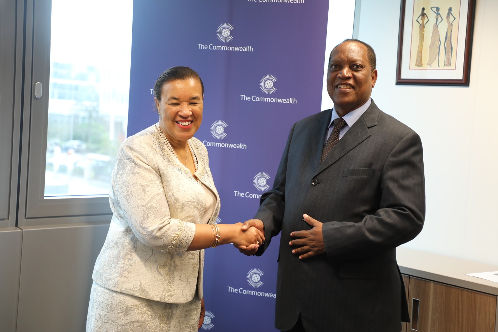 Prof. Palamagamba Kabudi in discussion with the Secretary General of ...